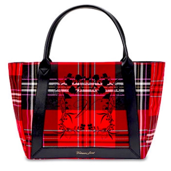Victoria's Secret | Bags | Nwt Victorias Secret Red Plaid Tote Bag New ...